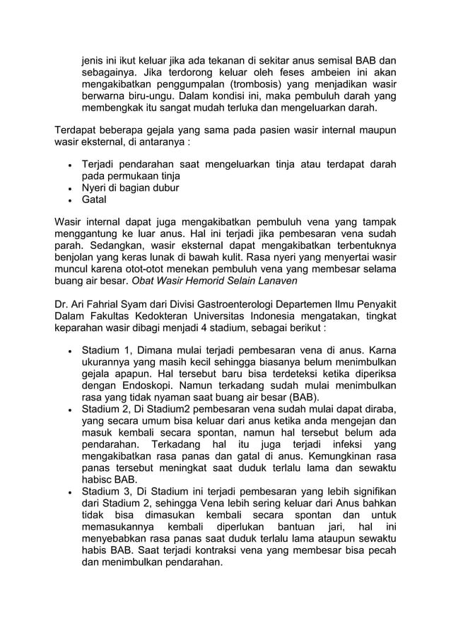 Obat wasir hemorid selain lanaven | PDF