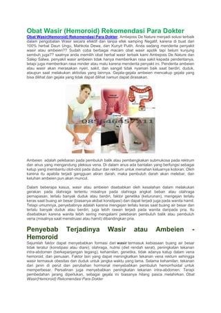 Obat wasir (hemoroid) rekomendasi para dokter | PDF