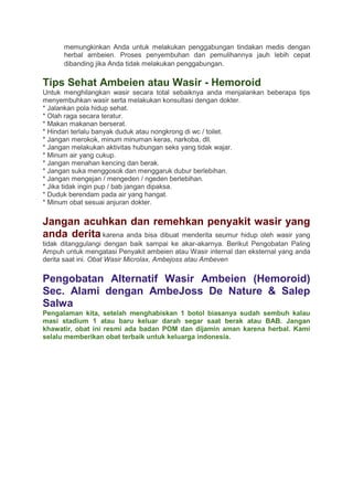 Obat wasir microlax, ambejoss atau ambeven | PDF