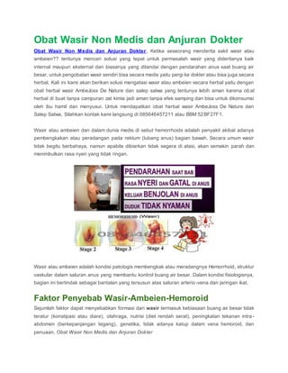 Obat wasir non medis dan anjuran dokter | PDF