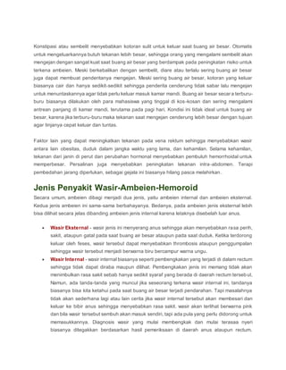 Obat wasir non medis dan anjuran dokter | PDF