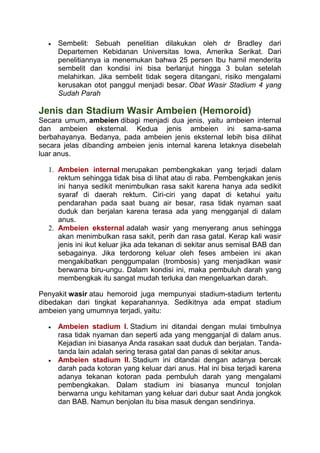 Obat wasir stadium 4 yang sudah parah | PDF