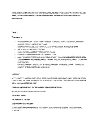 OB BRIEF OUTLINE.docx | Business Administration | Business