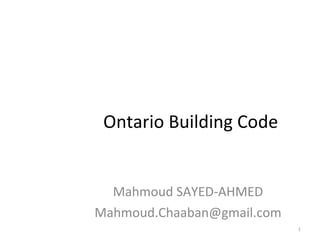Ontario Building Code | PPT