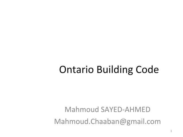 Ontario Building Code | PPT