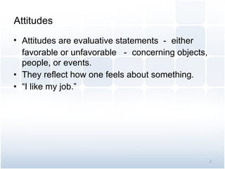 ch3 attitudes and job satisfaction | PPT
