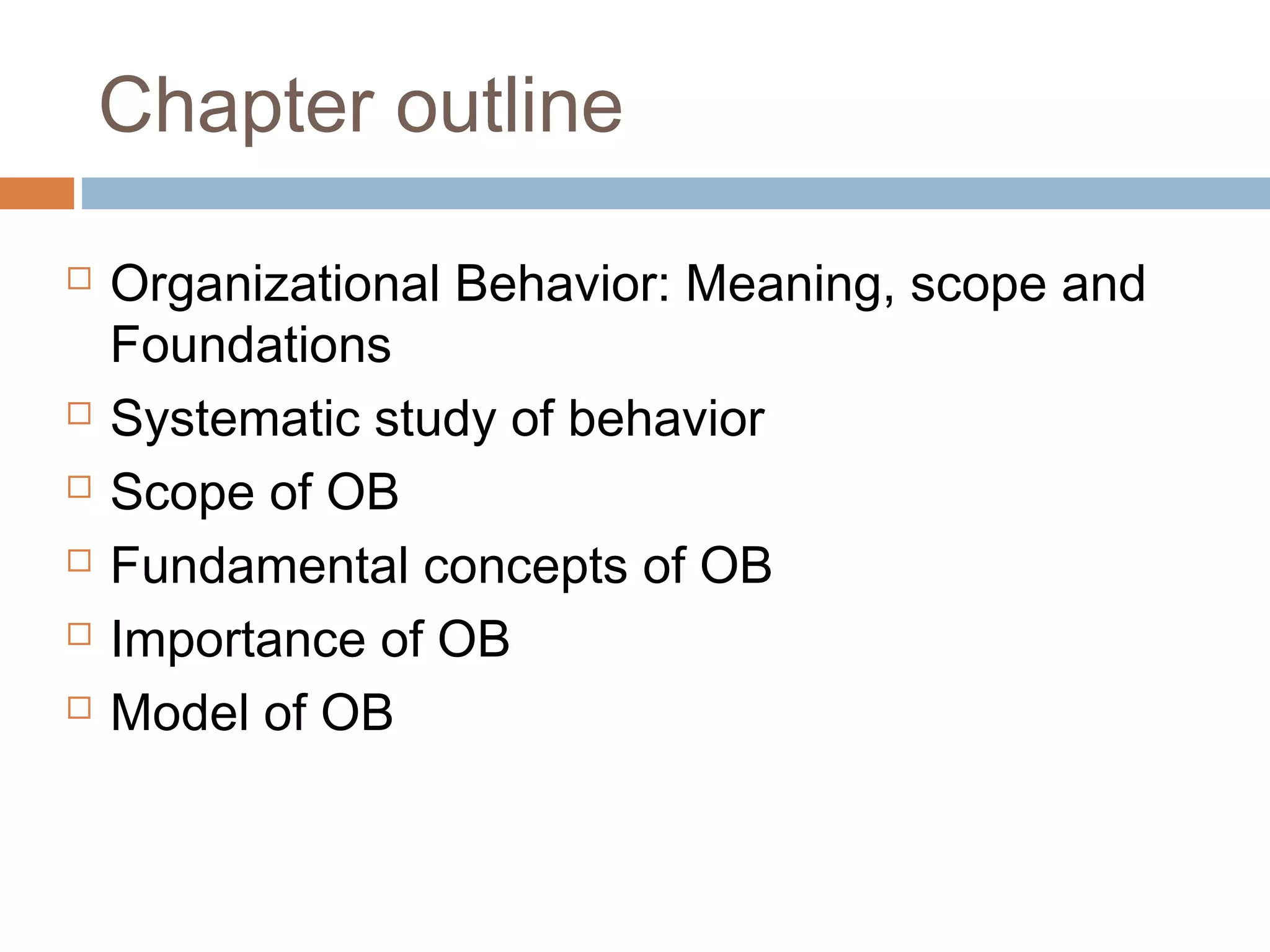 Introduction to Organizational Behavior | PPT