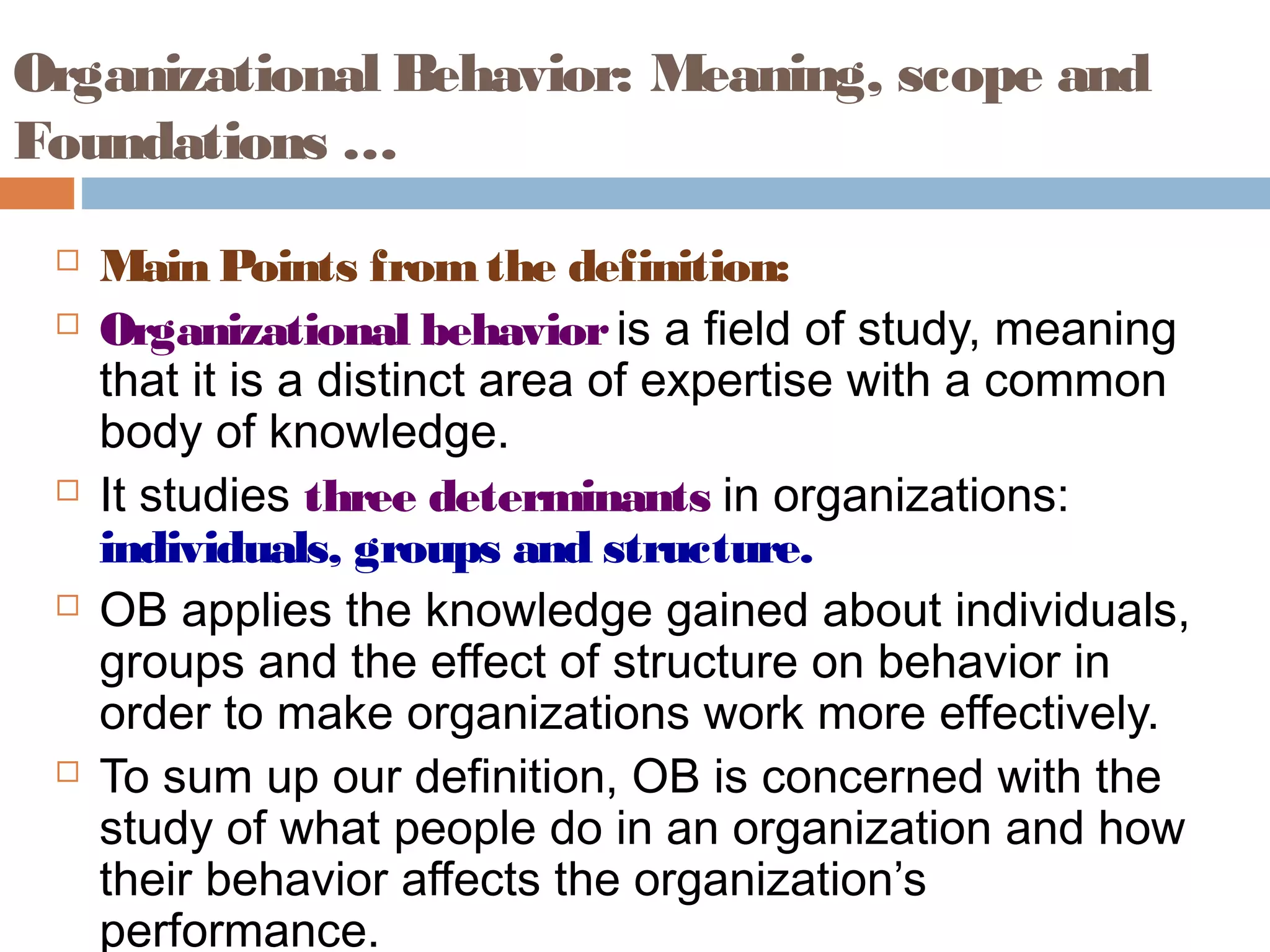 Introduction to Organizational Behavior | PPT