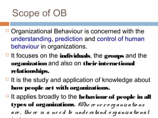 Introduction to Organizational Behavior | PPT