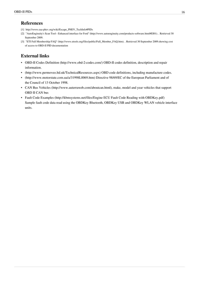 Obd pid Norma J1979 | PDF