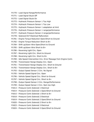 Audi OBD2 Codes | PDF