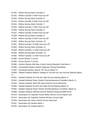 BMW OBD2 Codes | PDF