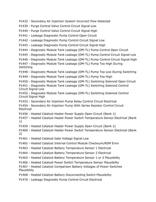 BMW OBD2 Codes | PDF