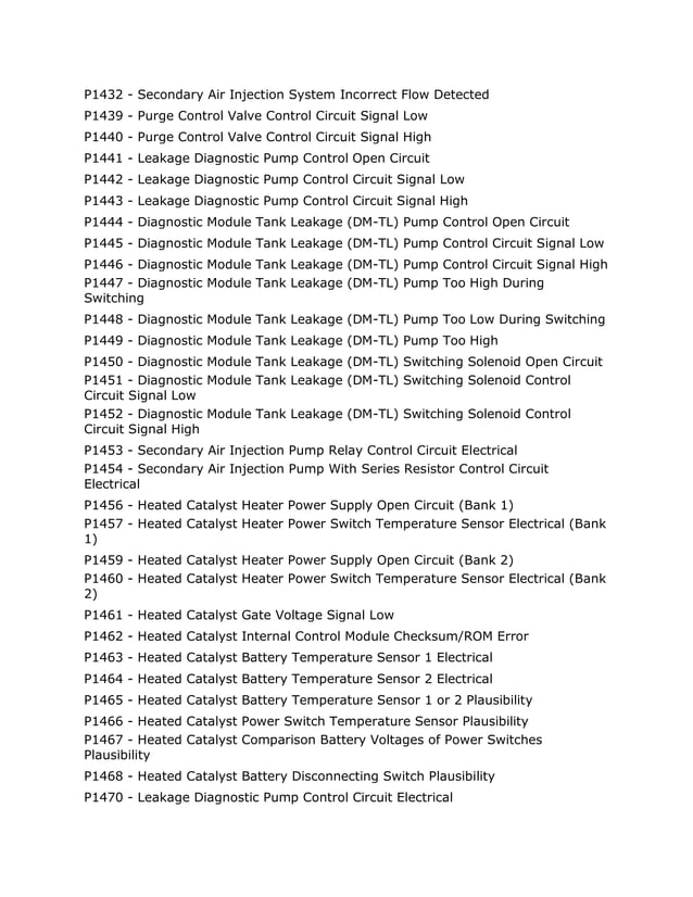 BMW OBD2 Codes | PDF