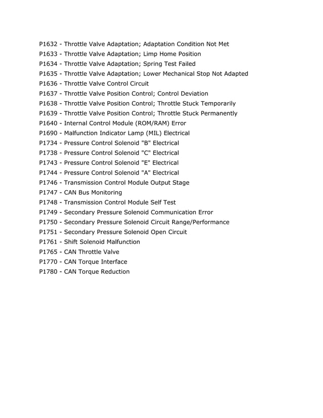 BMW OBD2 Codes | PDF
