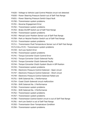 Ford OBD2 Codes | PDF