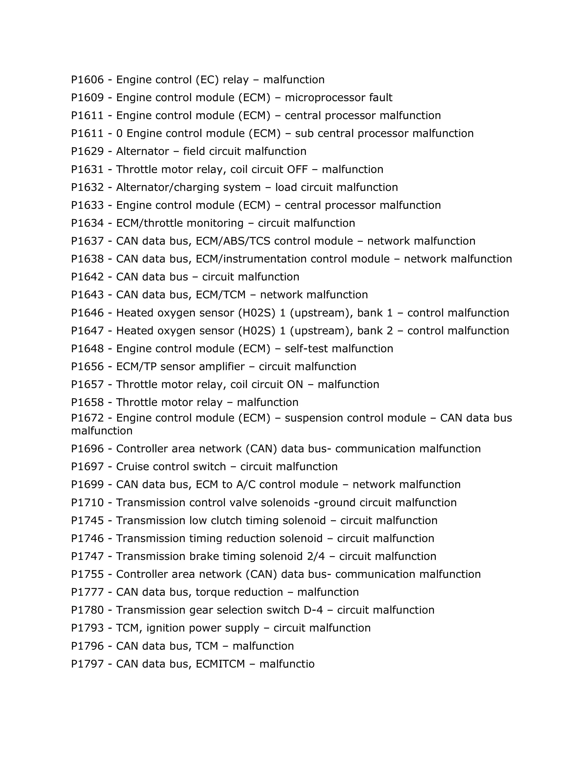 Jaguar OBD2 Codes | PDF