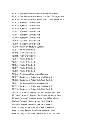 Land Rover OBD2 Codes | PDF | Chemistry | Science