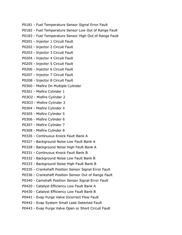 Land Rover OBD2 Codes | PDF