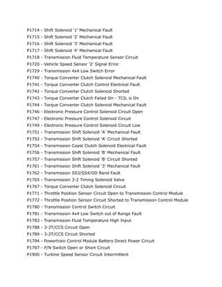 Mazda OBD2 Codes | PDF