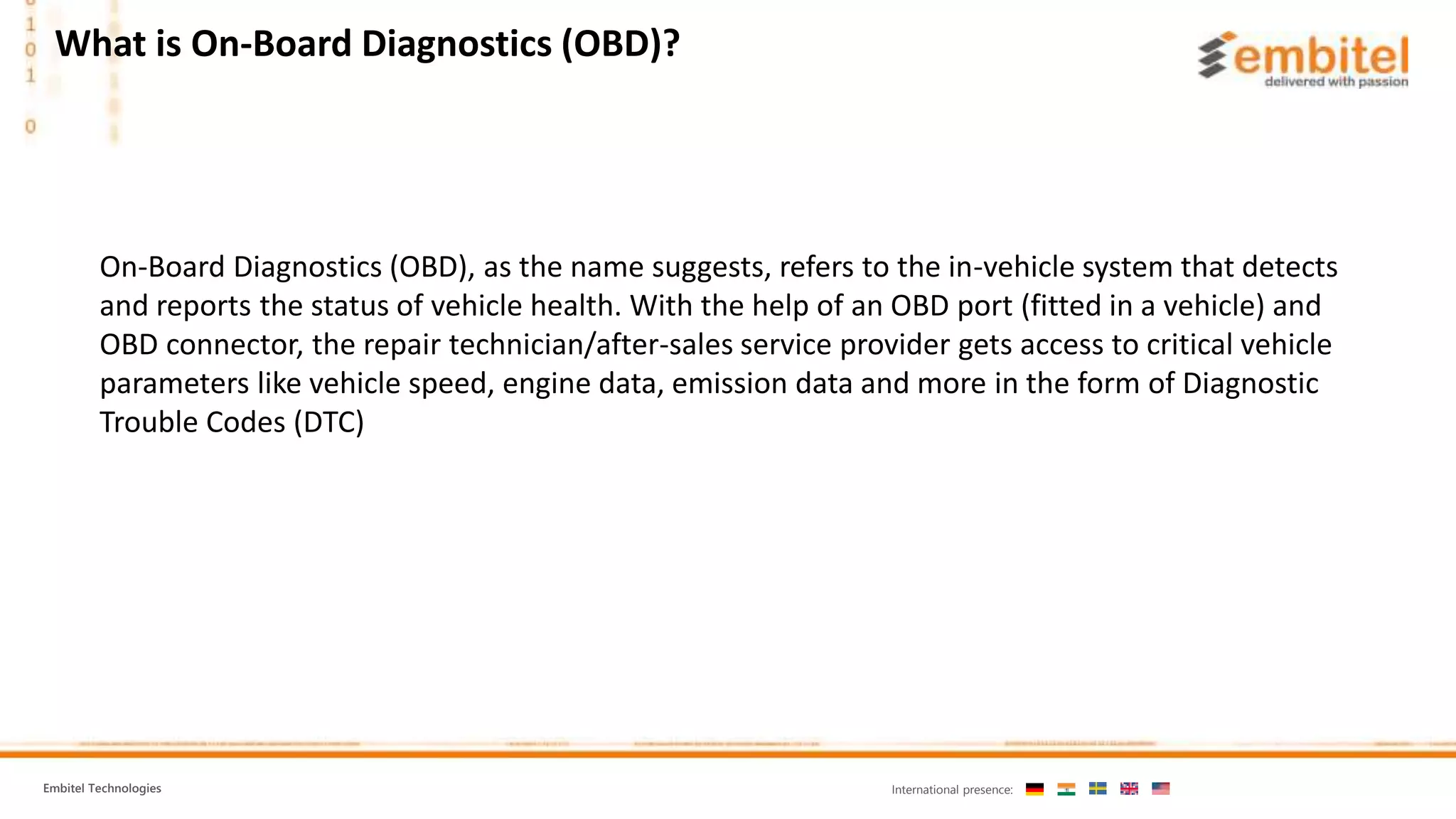 What is OBD and OBD II Software Stack? | PPTX