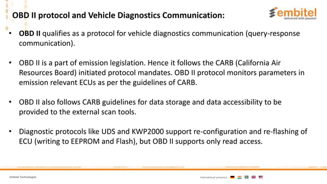 What is OBD and OBD II Software Stack? | PPTX