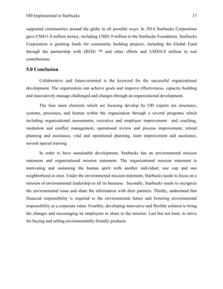 ORGANIZATION DEVELOPMENT IMPLEMENTED IN STARBUCKS | PDF