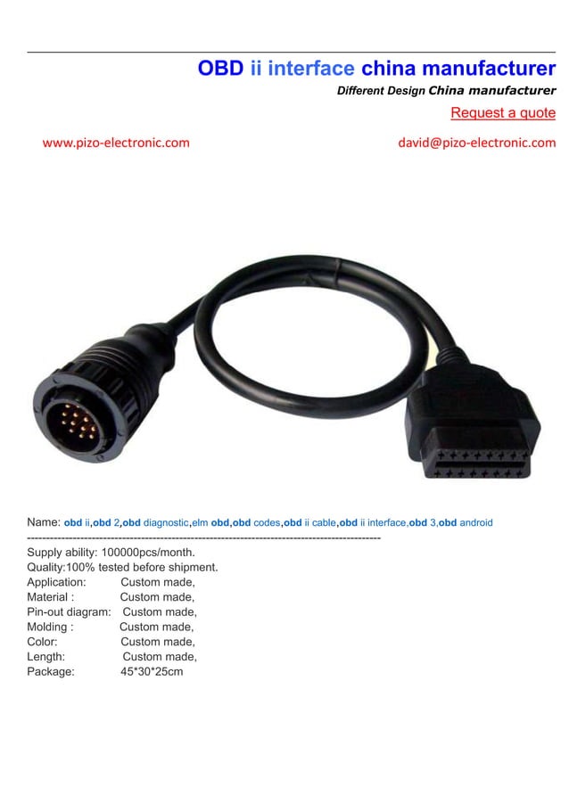 Obd Ii Interface China Manufacturer Pdf
