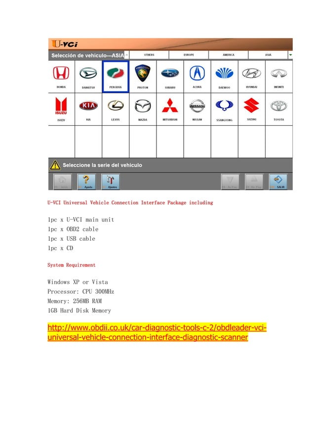 Obd leader u vci universal vehicle connection interface diagnostic ...
