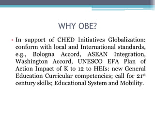 OUTCOMES-BASED EDUCATION (OBE) OR OUTCOMES-BASED TEACHING AND LEARNING ...