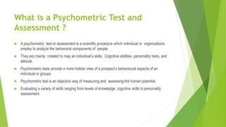 Obectives of psychometric test in industry | PPT