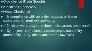 Obedience | PPTX