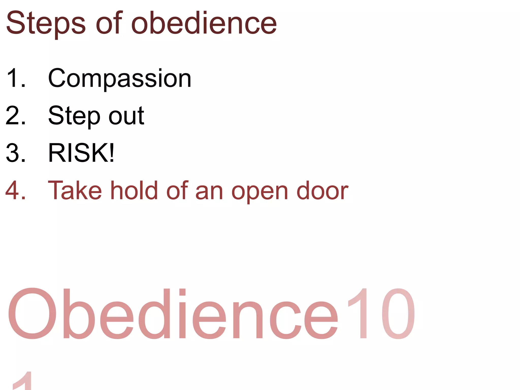 Obedience (part 5) | PPTX