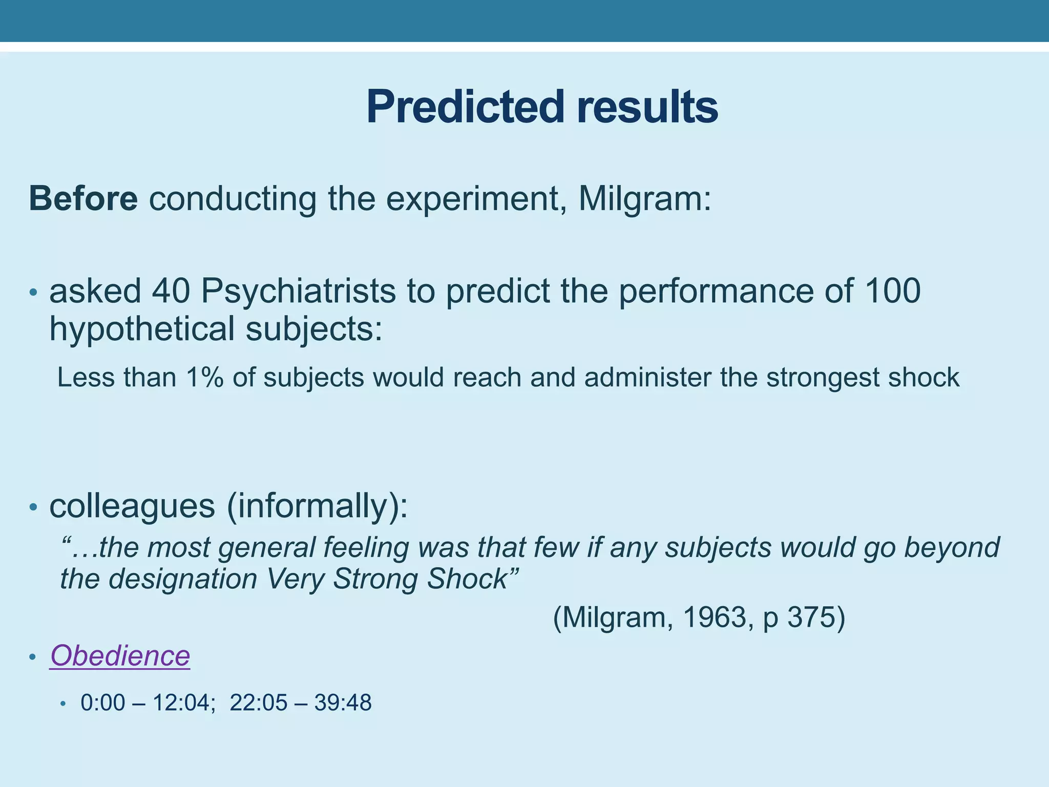 Social Psychology -- Stanley Milgram on Obedience | PPTX