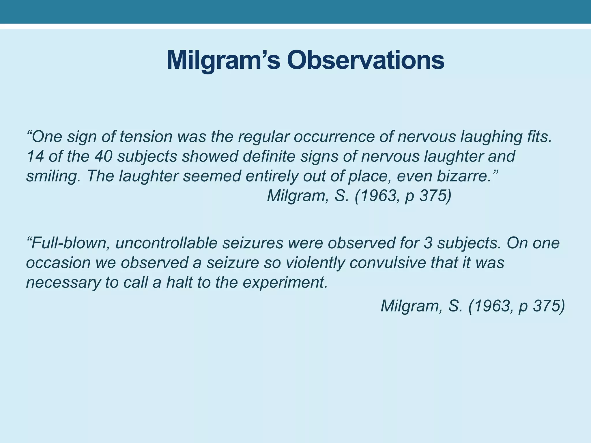 Social Psychology -- Stanley Milgram on Obedience | PPTX