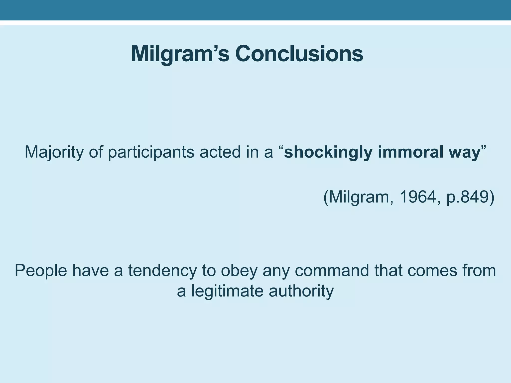 Social Psychology -- Stanley Milgram on Obedience | PPTX