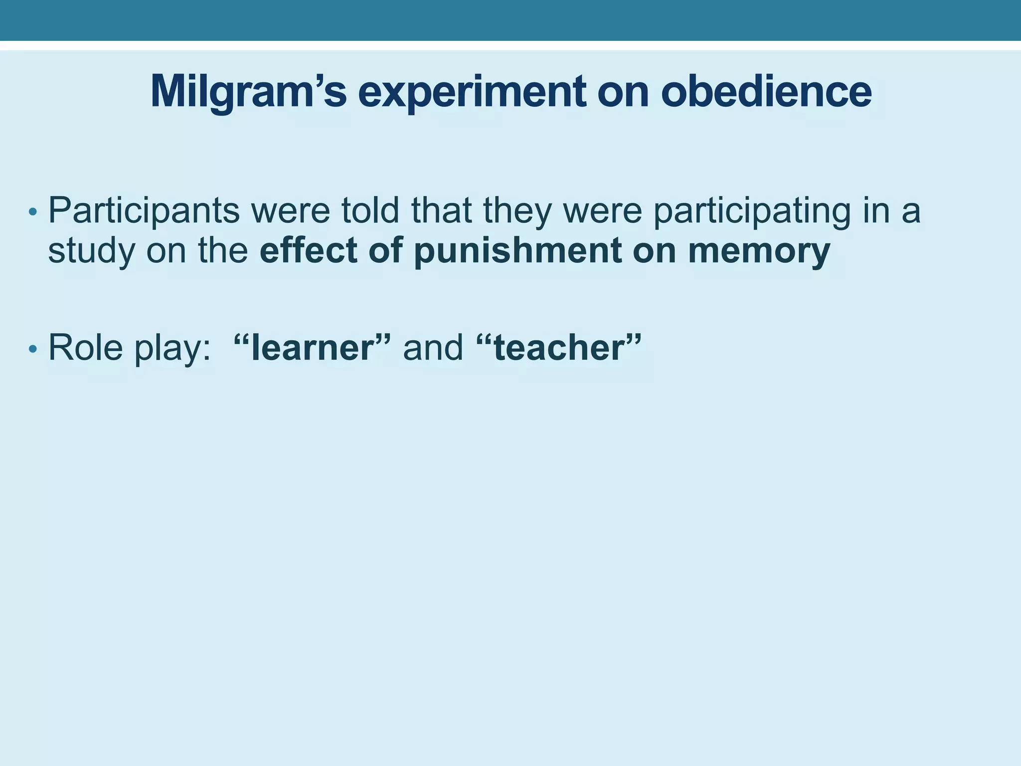 Social Psychology -- Stanley Milgram on Obedience | PPTX | Hobbies ...
