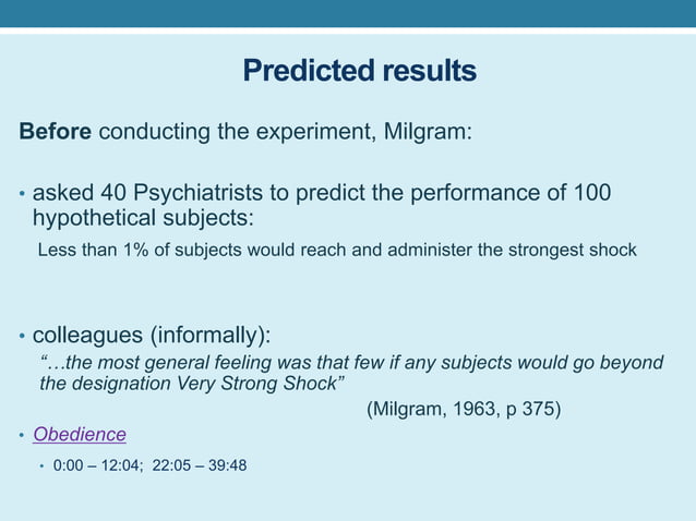 Social Psychology -- Stanley Milgram on Obedience | PPTX | Hobbies ...