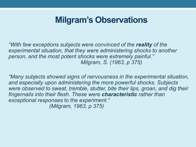 Social Psychology -- Stanley Milgram on Obedience | PPTX | Hobbies ...