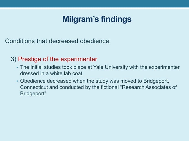 Social Psychology -- Stanley Milgram on Obedience | PPTX | Hobbies ...