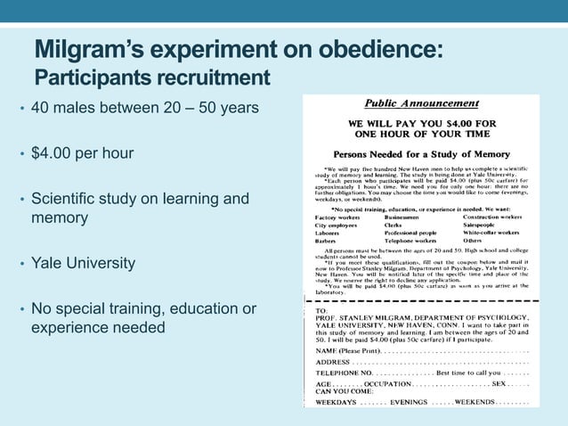 Social Psychology -- Stanley Milgram on Obedience | PPTX | Hobbies ...