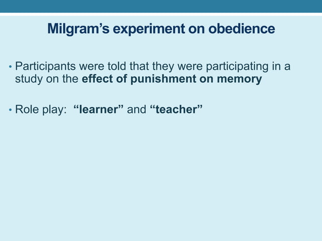 Social Psychology -- Stanley Milgram on Obedience | PPTX | Hobbies ...