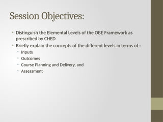 OBE FRAMEWORK with Methodologies - CHED.pptx