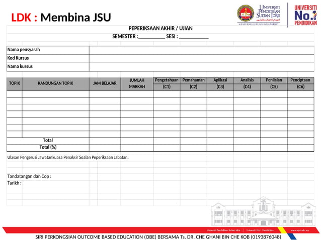 OBE - LEMBARAN KERJA OBE KVPD - LEMBARAN KERJA | PPTX