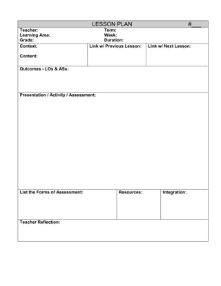Obe lesson plan template | PDF