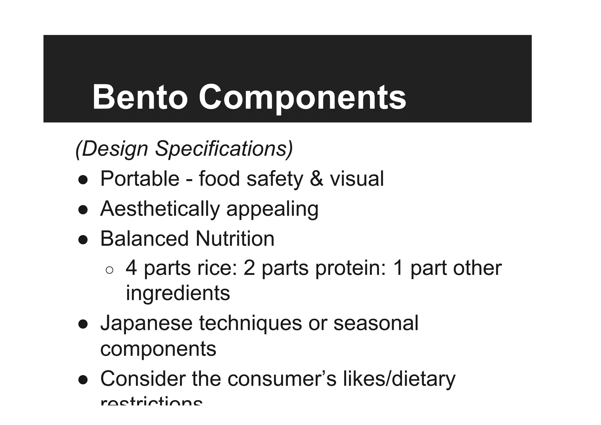 Obento presentation: Food + Design | PPT