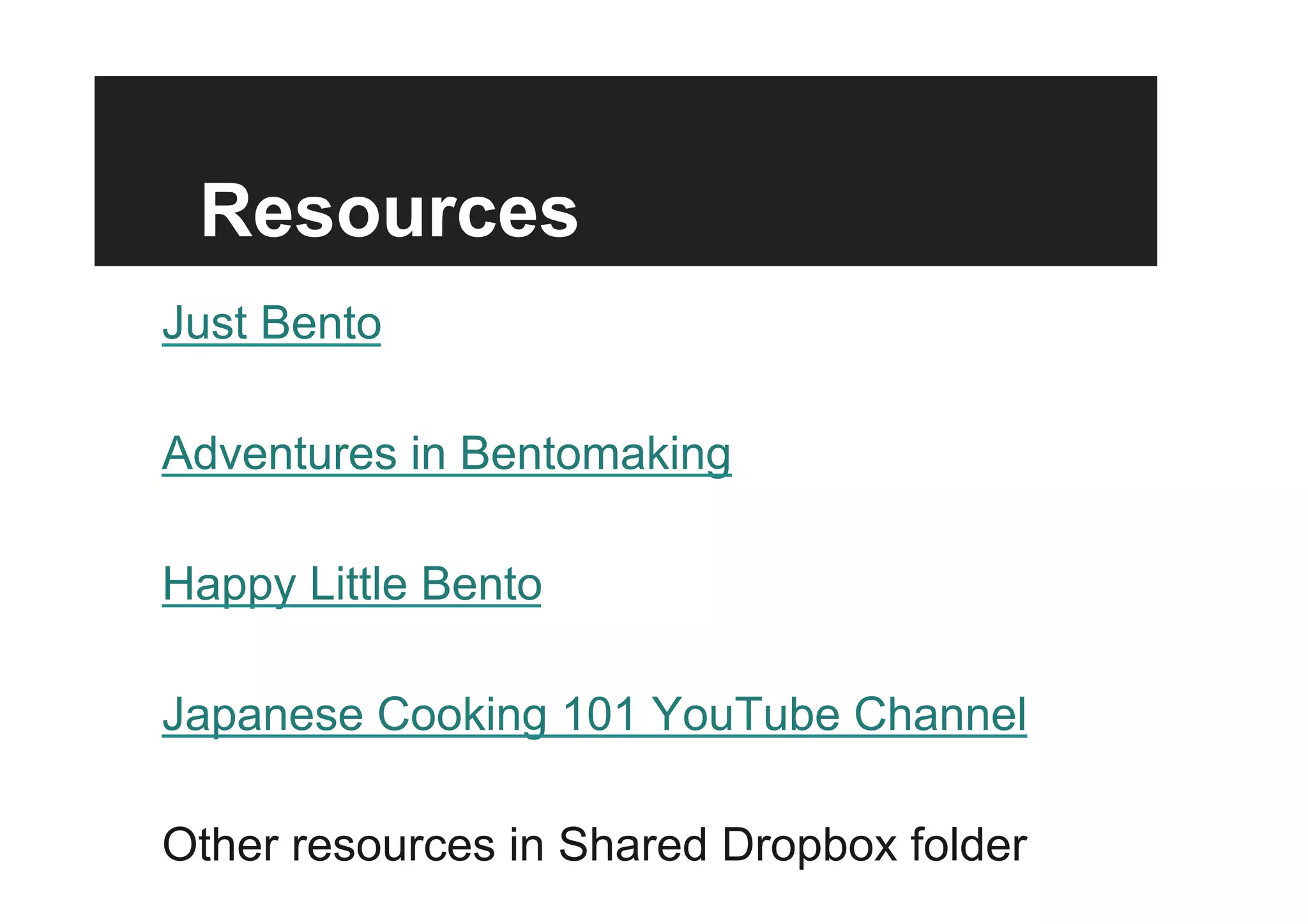 Obento presentation: Food + Design | PPT