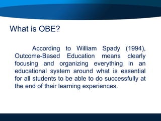 Outcomes-Based Education (OBE) - Lea Jean S. Sumayan | PPTX