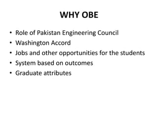 OBE Presentation at NED University Karachi | PPT
