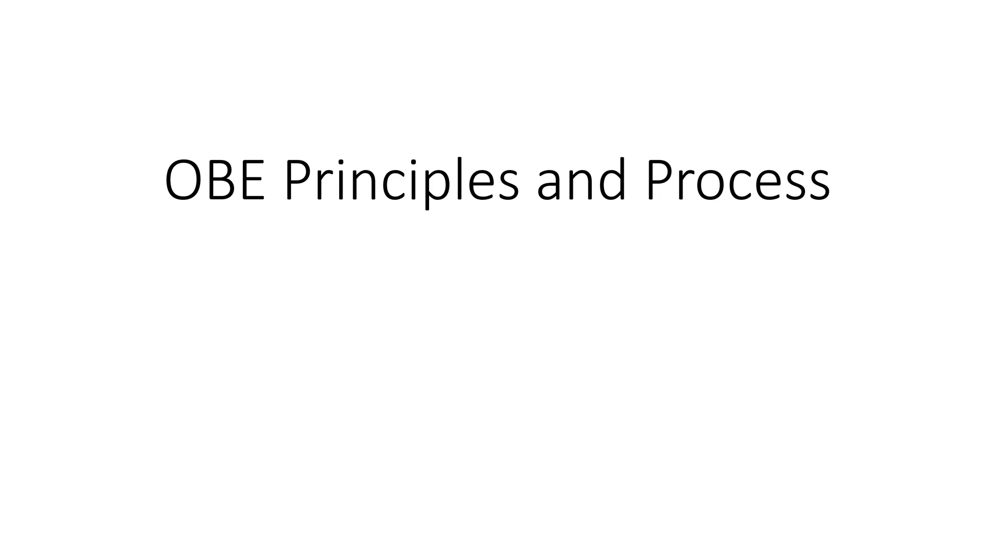 Obe principles and process | PPTX